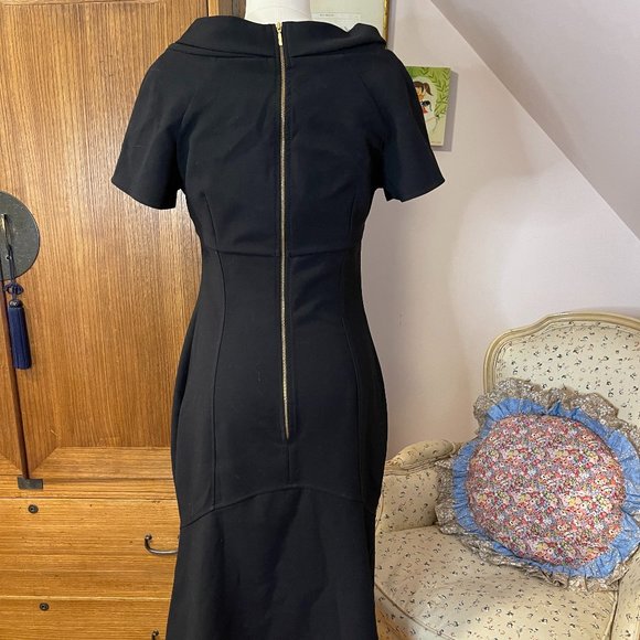 Closet | Dresses | Closet Vintagestyle Wiggle Dress In Black Full Back ...